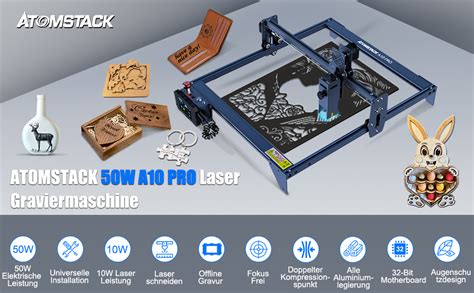Atomstack Maker A10 Pro Laser Graviermaschine 50w Laserschneider Mit 10 W Ausgangsleistung