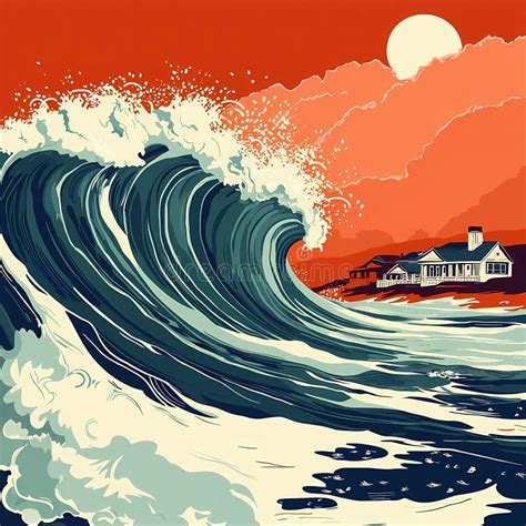 Cuestiones Ambientales Y Cambio Climático Tsunamis Stock De Ilustración Ilustración De Cubo