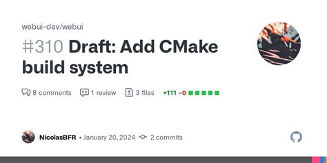 Draft Add Cmake Build System By Nicolasbfr · Pull Request 310 · Webui