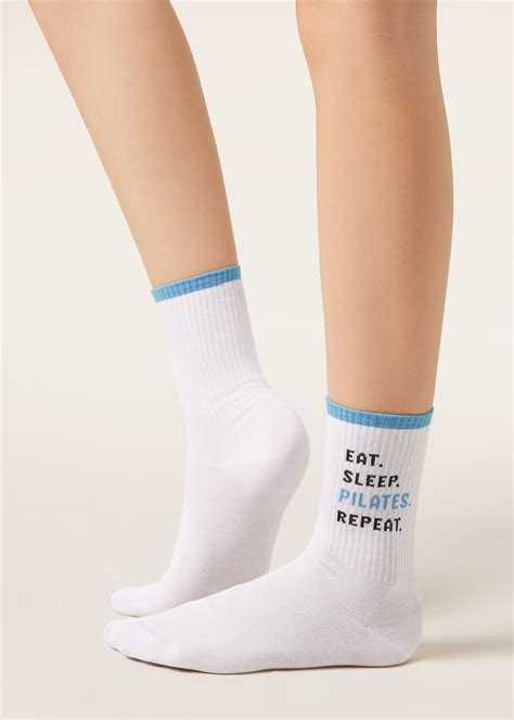 Socken Mit Wellness Schriftzügen Kurze Socken Calzedonia