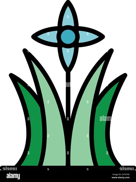 Smart Grow Grass Icon Outline Smart Grow Grass Vector Icon Color Flat