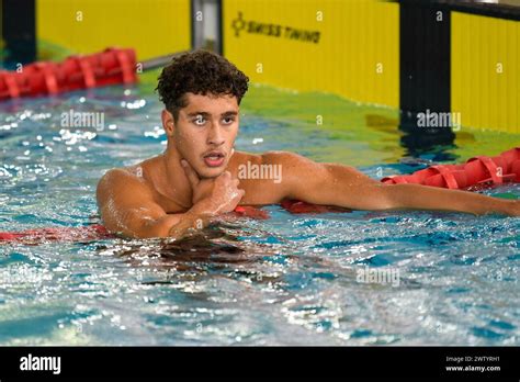 Nice France 20th Mar 2024 Ahmed Jaouadi Is Seen After Finishing The 400 M Freestyle Stroke