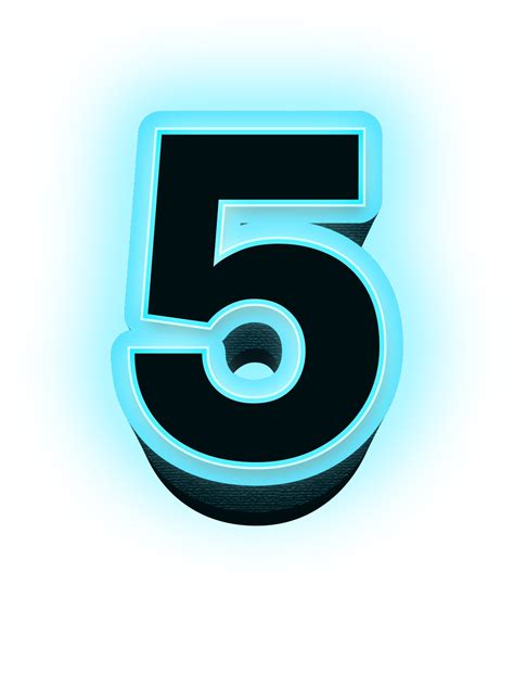 3d Neon Number 22980397 Png