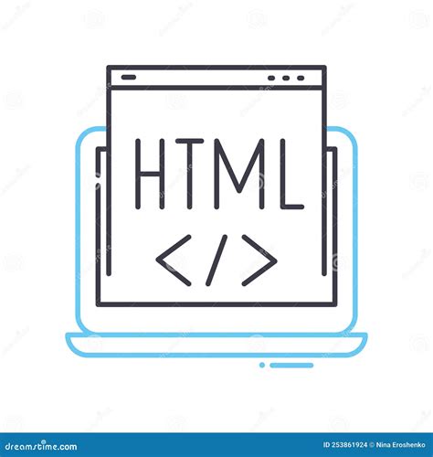 Html Line Icon Outline Symbol Vector Illustration Concept Sign Stock Vector Illustration Of