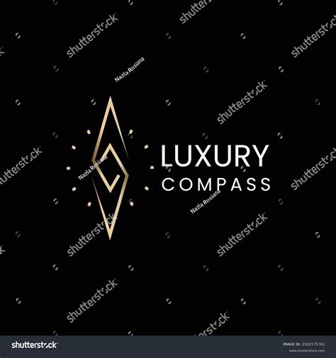 Minimalist Luxury Compass Logo Vector Illustration Stock Vector