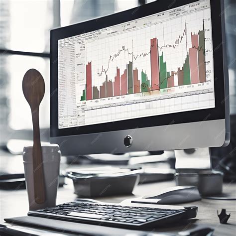 Premium Photo Visualizing Data Dynamic White Graphs On The Computer Monitor Table