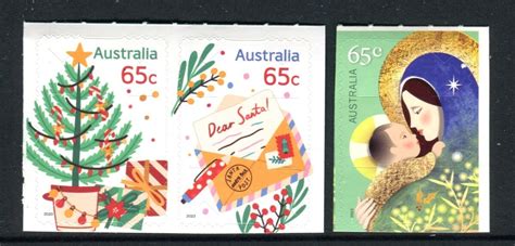 2023 Christmas Muh Set Of 3 Local Value 65c Booklet Stamps Ebay Uk