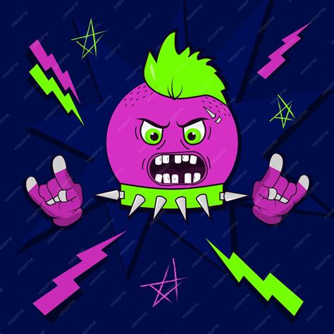 Premium Vector A Cartoon Character With A Green Spiked Head With A