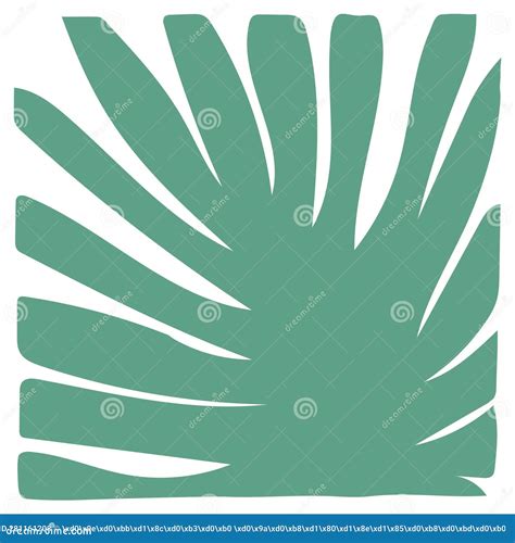 Palm Leaf Tile Hand Drawn Exotic Plant Stock Illustration