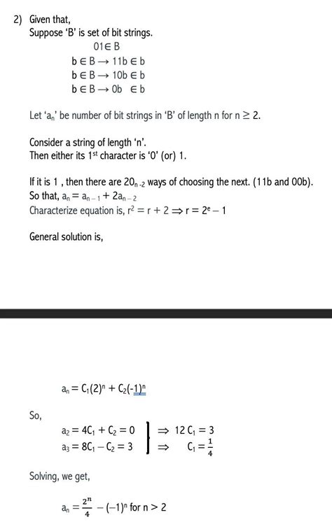 2) Given that, Suppose ' B ' is set of bit strings. | Chegg.com