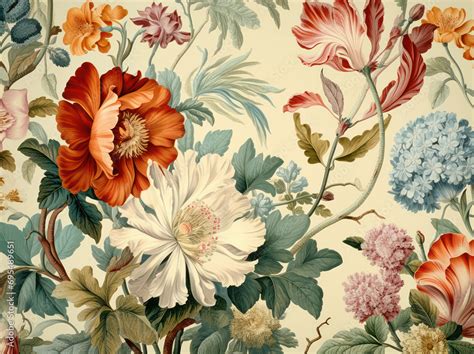 Design Flower Wallpaper Pattern Vintage Nature Floral Background