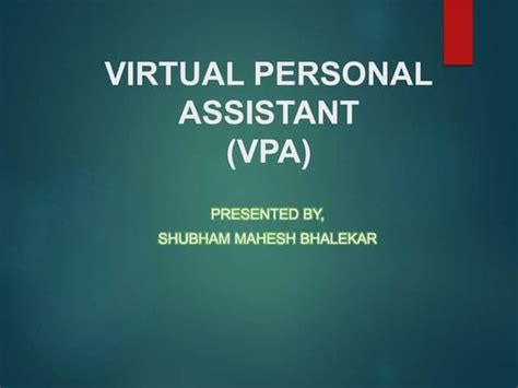 Personal Voice Assistant Jarvis Ppt