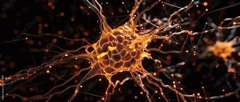 Cinnamon Color Digital Hologram Futuristic Brain Neuron Link On A