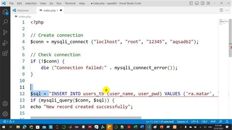 Insert Database Mysql Php Youtube