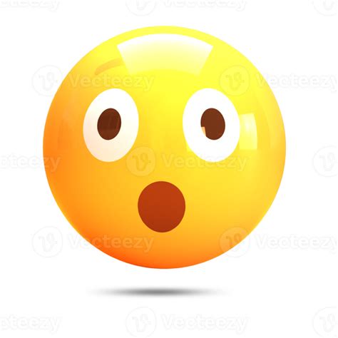 D Rendering Whatsapp Wow Emoji Reaction Icon PNG