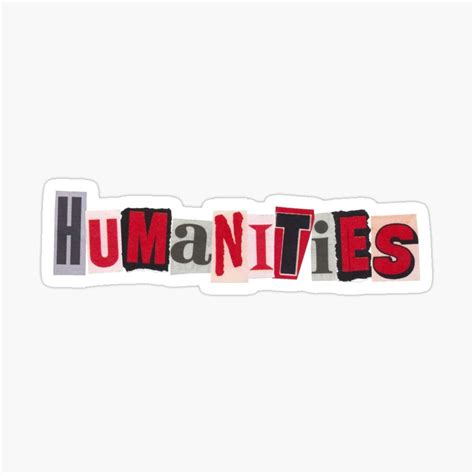 Humanities Class Label Sticker Red Black White