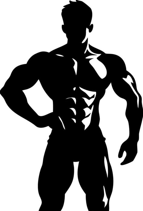 Muscular Male Silhouette Fitness Bodybuilding Strongman For Logo Design