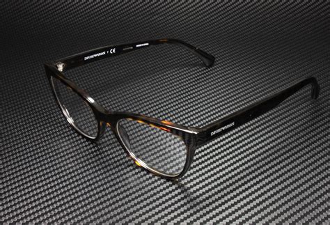 Emporio Armani Ladies Tortoise Square Eyeglass Frames Ea3142 5089 53