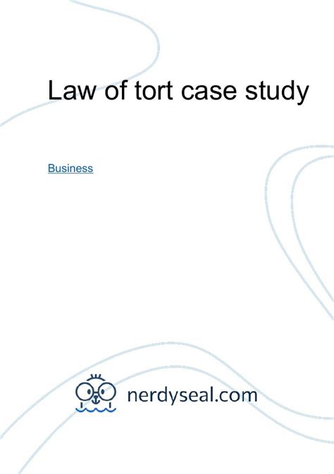 Law Of Tort Case Study 368 Words Nerdyseal