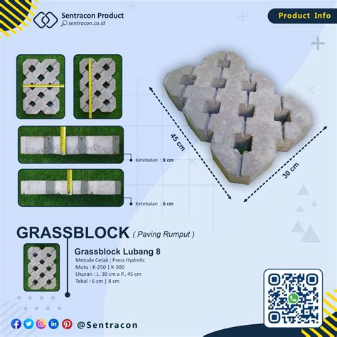Harga Grass Block Per M2 Ukuran 40x40 And 45x30 Cm Sentracon