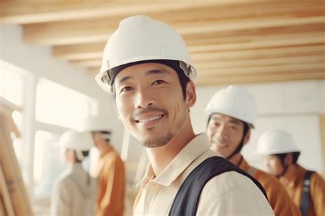 Premium Ai Image Contractor Builder Worker Wearing Helmet