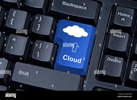 Computer Keyboard Key With The Cloud Stock Photo Alamy