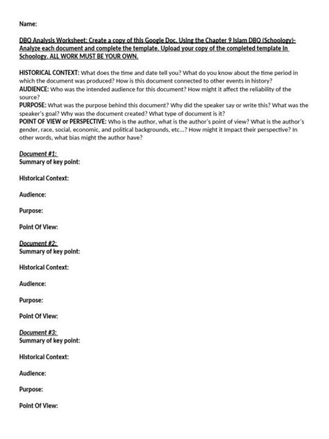 Dbqanalysisworksheet 10 Pdf