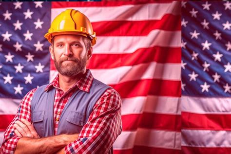 American Workers Stand Up Generated Ai Premium Ai Generated Image