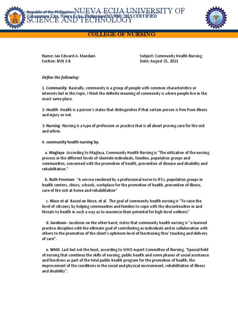 Assignment Chn Pdf Nursing Public Health