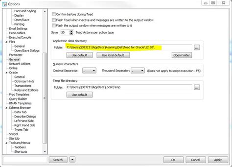 Default Path To Send Spool Files Toad For Oracle And Devops Toolkit