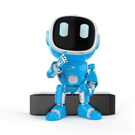 Premium Photo Cute And Small Artificial Intelligence Assistant Robot