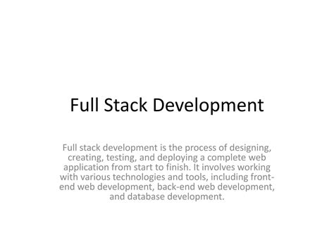 Full Stack Development Ppt Pptx