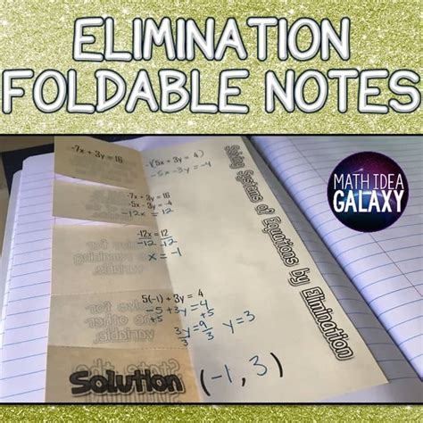 Elimination Method Foldable Notes By Idea Galaxy Tpt