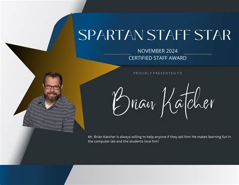 Mr Brian Katcher Recognized As Spartan Staff Star Moberly School District