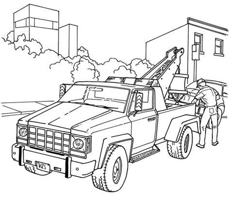 Tow Truck Coloring Pages Trucks Pulling Printable Drawing Color