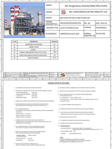 Drawing 250 Kw Ac Vfd Panel R0 Pdf Fuse Electrical Relay