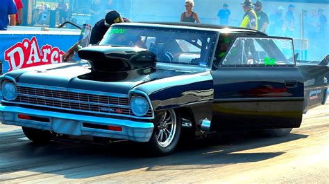 Chevy Nova Ss Vs Chevy Biscayne Wild Drag Racing 1 4 Mile Youtube