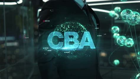 Businessman With Cba Hologram Concept Backgrounds Motion Graphics Ft