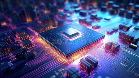 Central Computer Processors Cpu Concept Motherboard Digital Chip Stock Illustration