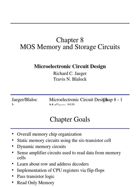 Chap8 Mos Memory And Storage Circuits Pdf Read Only Memory Random