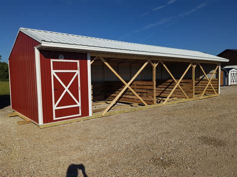 14x42 Horse Loafing Shed With Tack Room And Divider Walls