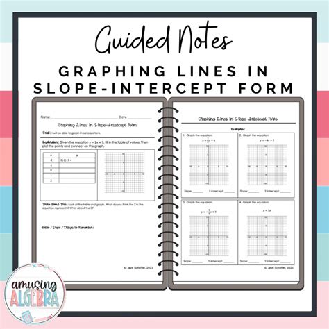 Slope Intercept Form Guided Notes Printable Pdf Template