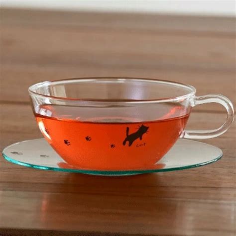 Aderia Cat Footprint Cup And Saucer Minimaru Minimaru