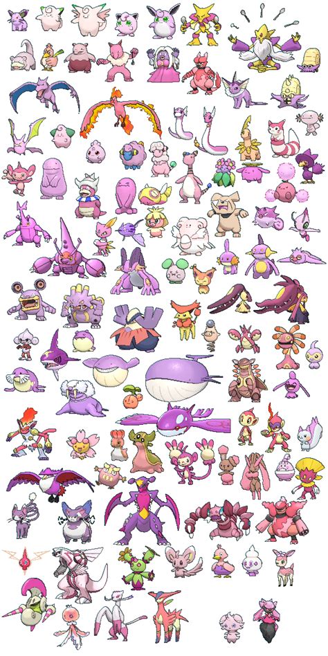 Stuff Shiny Pokémon List Pink Sprites From