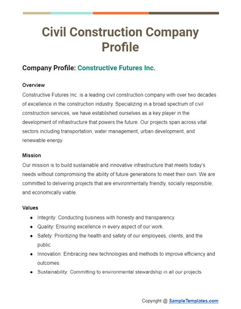 Free 19 Construction Company Profile Samples Templates In Powerpoint Keynote Indesign