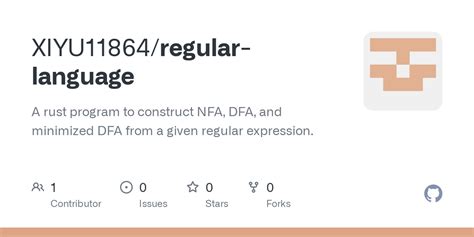 Github Xiyu11864regular Language A Rust Program To Construct Nfa Dfa And Minimized Dfa