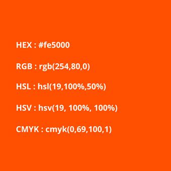 Les Codes Html De La Couleur Orange Pantone Schemas ⇨【rgb Hsl Hex】