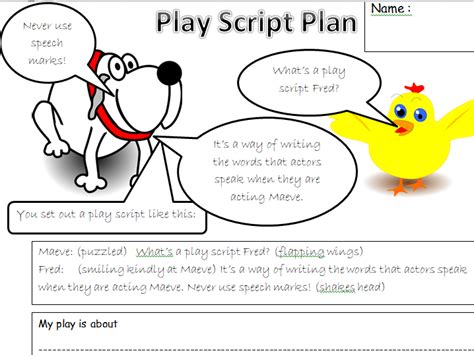 Ks1 And 2 Play Script Planning Template Teaching Resources