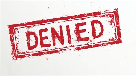Red Stamp With Denied Text On White Paper Background Stock Illustration