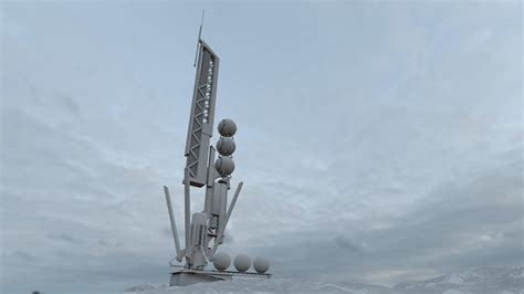 Artstation Sci Fi Communication Tower 02 Game Assets